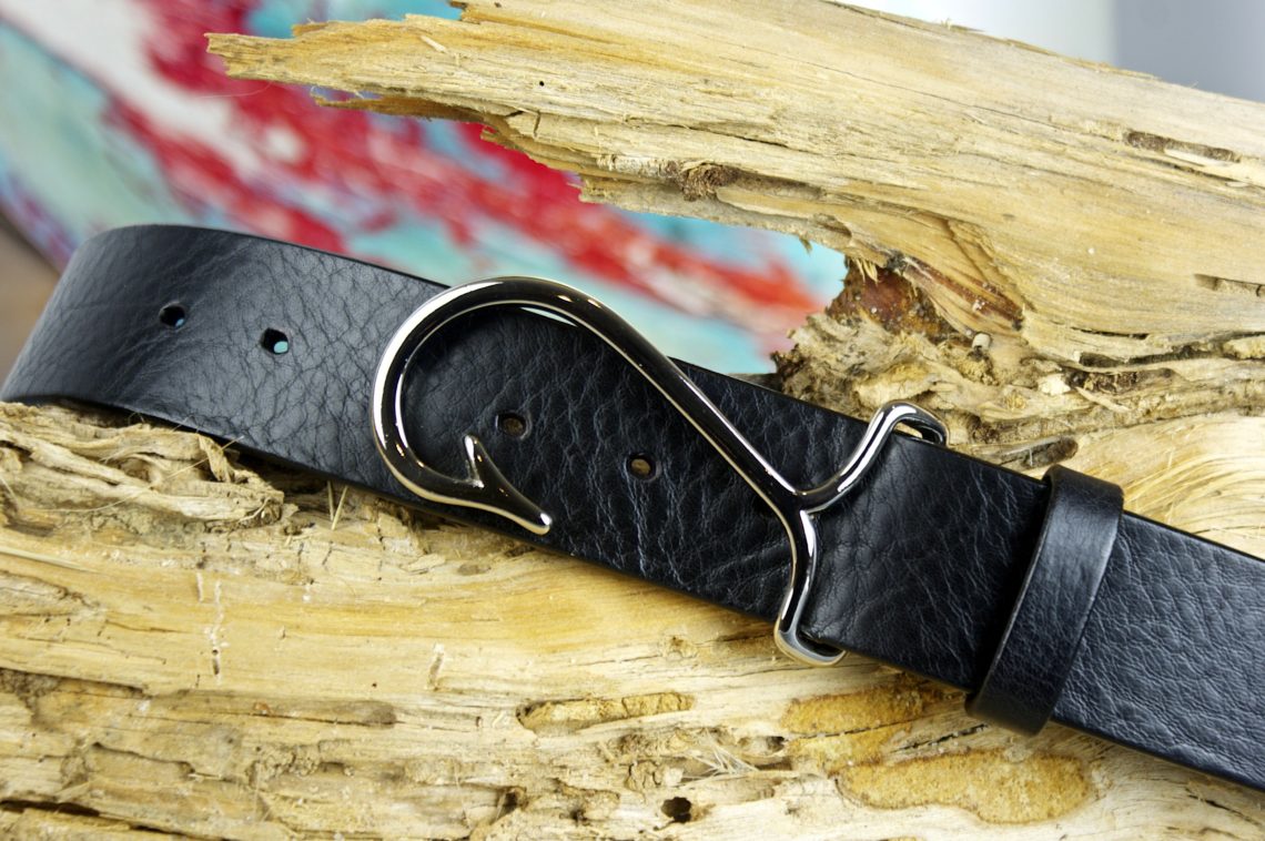Cape Cod Fish Hook Leather Belt - Cellar Leather