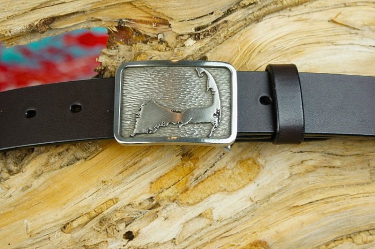 Cape Cod Island Rectangular Map Buckle - Cellar Leather