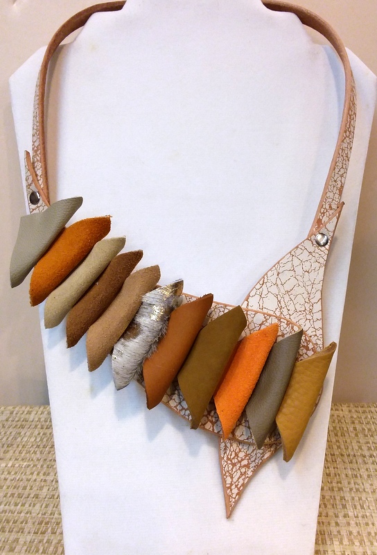 Color Track Bib Necklace - Cellar Leather